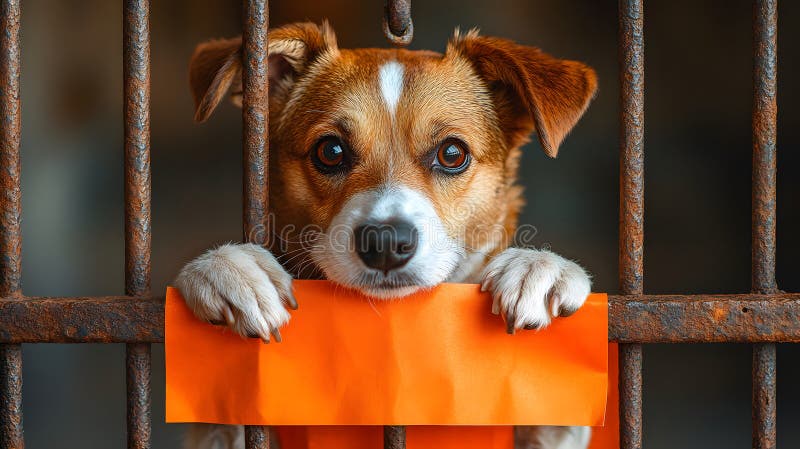Mugshot of Wanted Dog Holding a Banner Stock Illustration ...