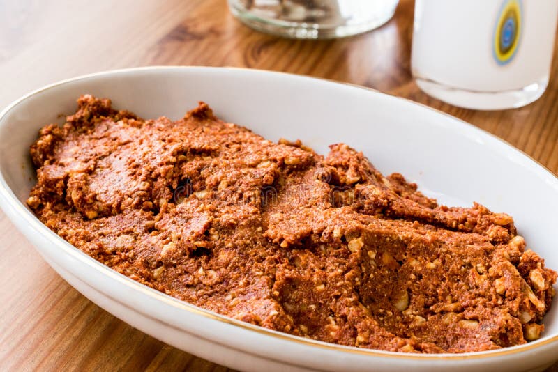 Muhammere, Acuka or Acika with Turkish Drink Raki . Stock Image - Image ...