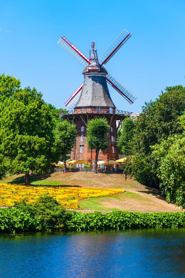 Windmill in Bremen, Germany Stock Image - Image of farmland, farm: 18682475