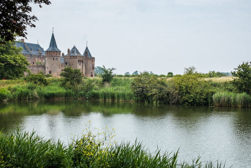 Muiden Castle stock image. Image of water, europe, palace - 187235655
