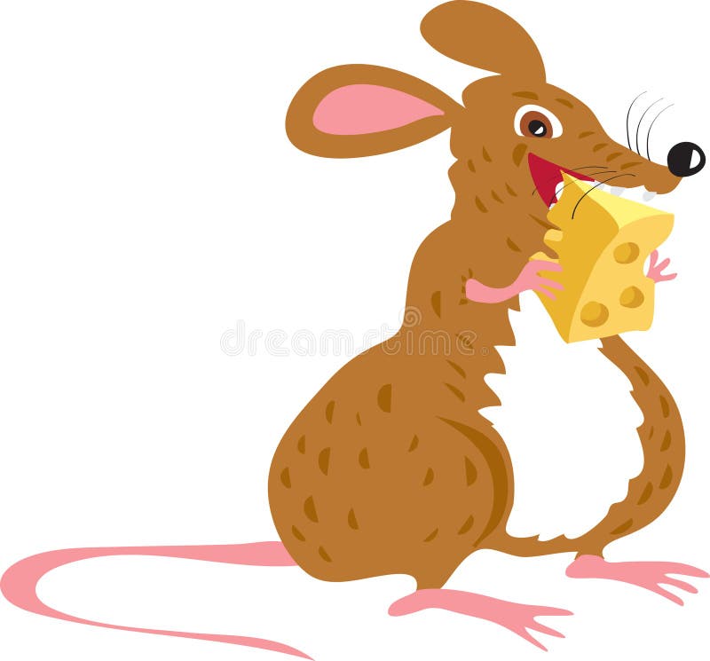 Muis die kaassandwich eten vector illustratie. Illustration of kaas ...