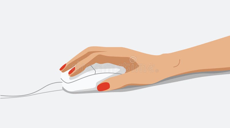 Muis Met Een Vrouwelijke Hand Stock Illustratie - Illustration of grijs ...