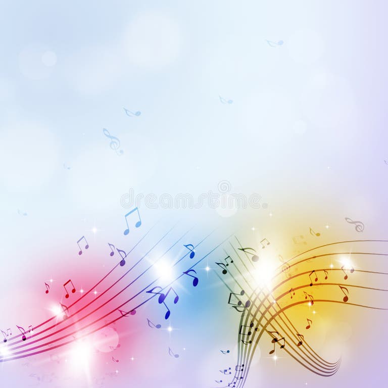 Muisc Notes Magic Background Stock Illustration - Illustration of light ...