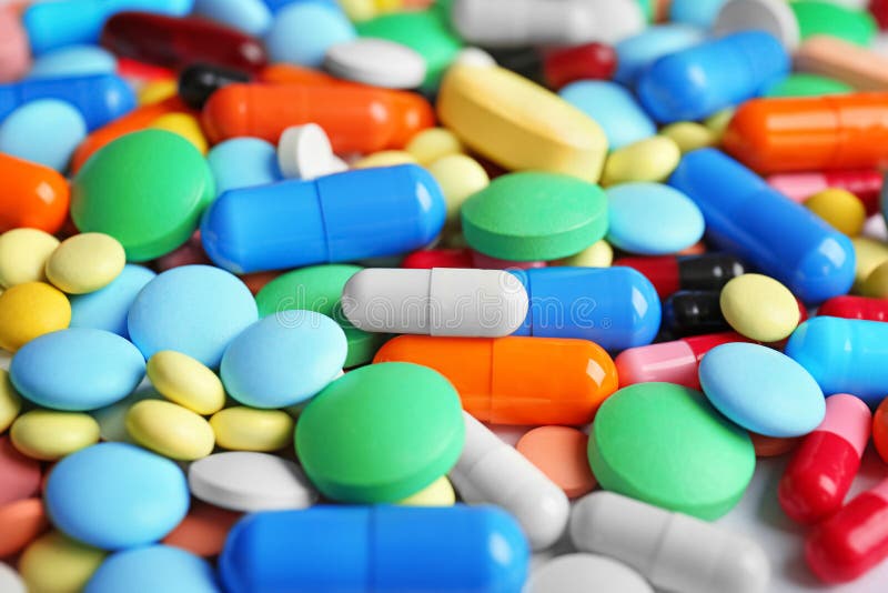 Muitos Comprimidos Coloridos Foto de Stock - Imagem de comprimidos ...