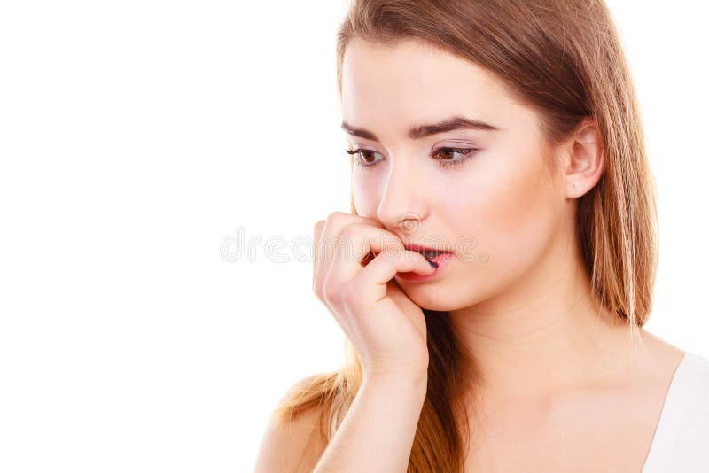 Mujer Adolescente Que Parece Preocupada, Pensando En Algo Foto de ...