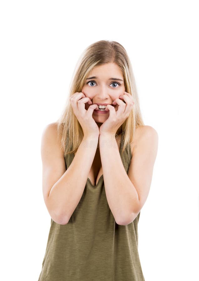 Mujer asustada imagen de archivo. Imagen de asombre, dedo - 31591321
