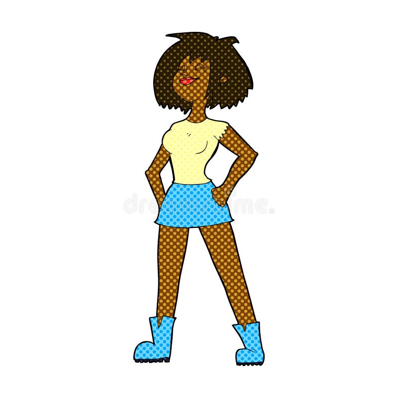 Mujer Capaz De La Historieta Cómica Stock de ilustración - Ilustración ...