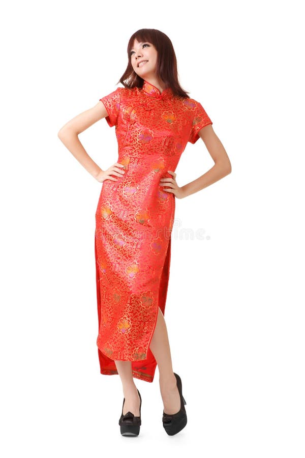 Cheongsam Tradicional Del Vestido Chino De La Mujer Foto de archivo ...