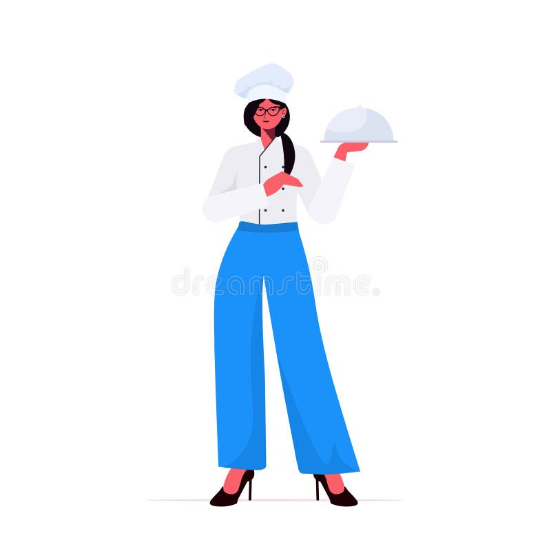 Mujer Cocinera En Uniforme Mujer Chef Teniendo Bandeja Cocina Alimentos ... Mujer Cocinera En Uniforme Mujer Chef Teniendo Bandeja Cocina Alimentos ...