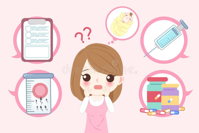 Mujer Con Concepto De La Infertilidad Ilustración del Vector ...