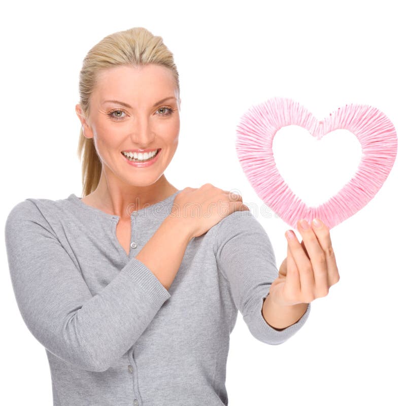 Mujer con el corazón imagen de archivo. Imagen de hembra - 25115857