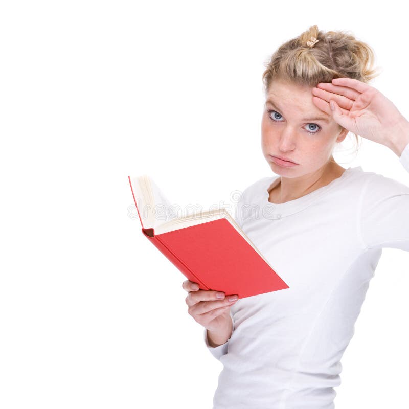 Mujer con el libro imagen de archivo. Imagen de belleza - 8162455