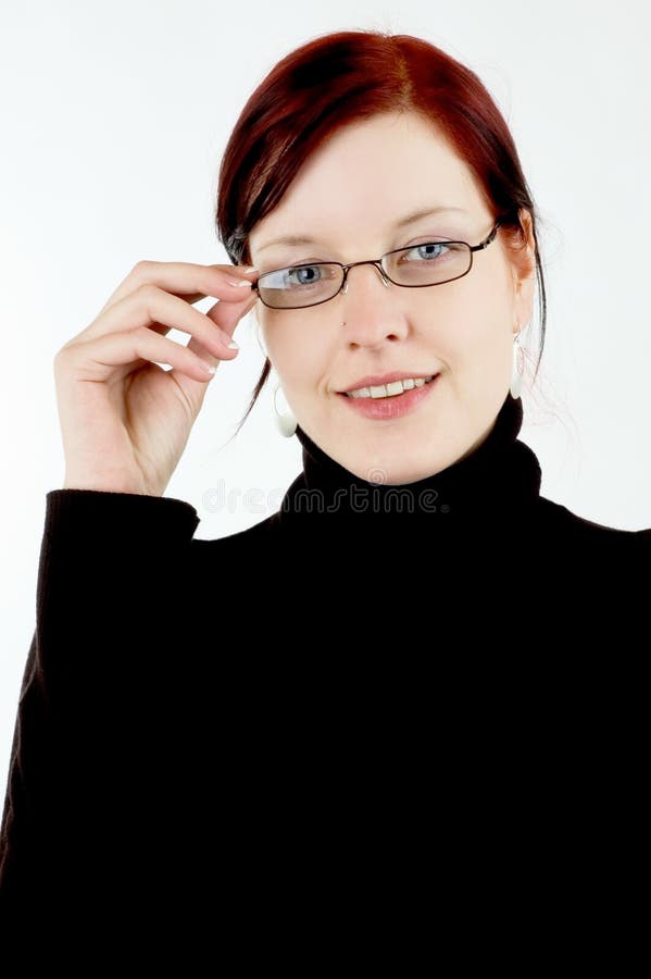 Mujer con las lentes foto de archivo. Imagen de medicina - 37777790