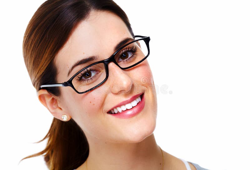 Mujer con las lentes. imagen de archivo. Imagen de macro - 35581133