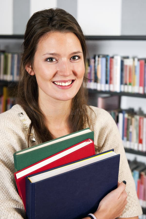 Mujer con libros imagen de archivo. Imagen de mujer, estudiante - 22042845