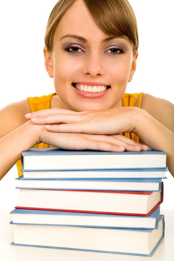 Mujer con los libros foto de archivo. Imagen de escuela - 7209012