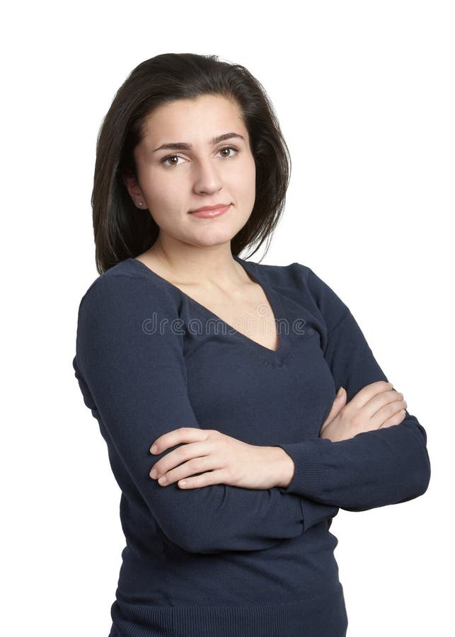 Mujer confidente imagen de archivo. Imagen de feliz, aislado - 7717613