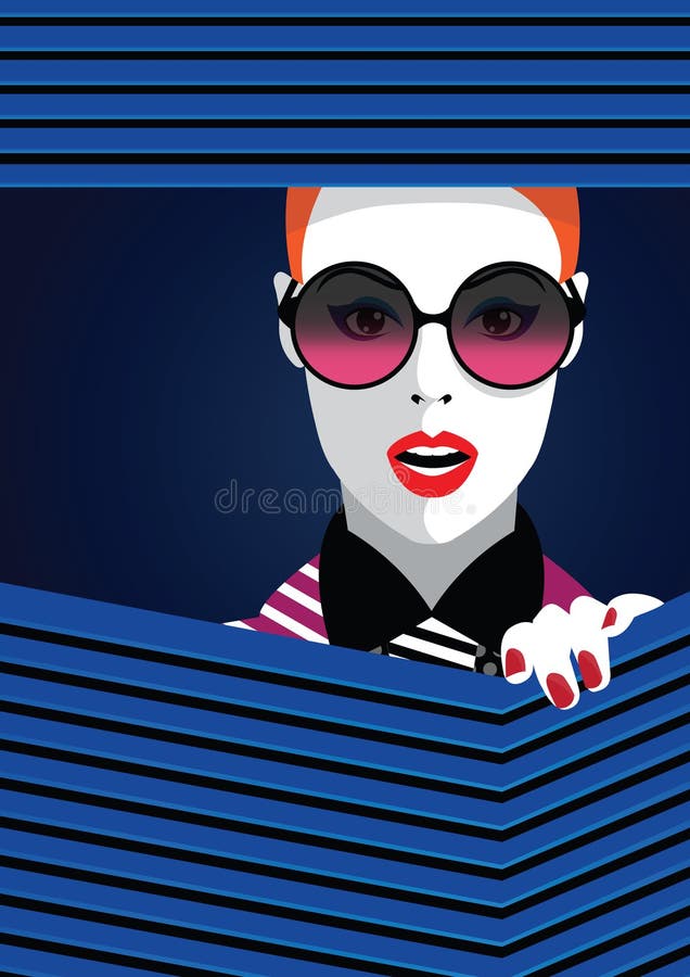 Mujer De La Moda En Arte Pop Del Estilo Ilustración del Vector ...
