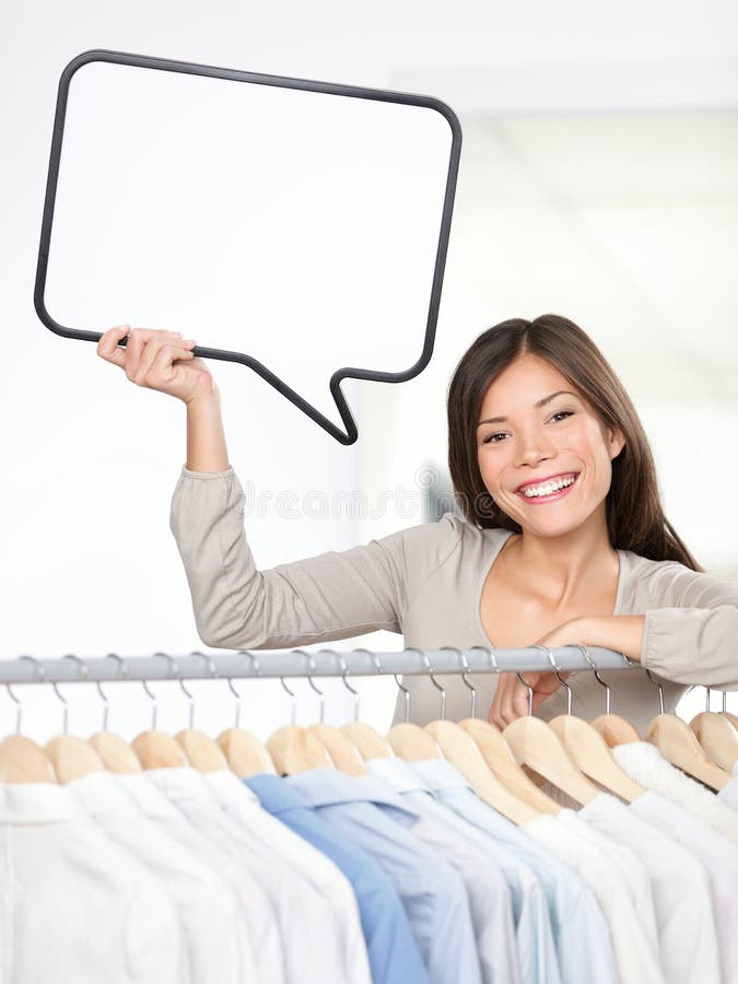 Mujer De La Muestra De Las Compras Imagen de archivo - Imagen de ...