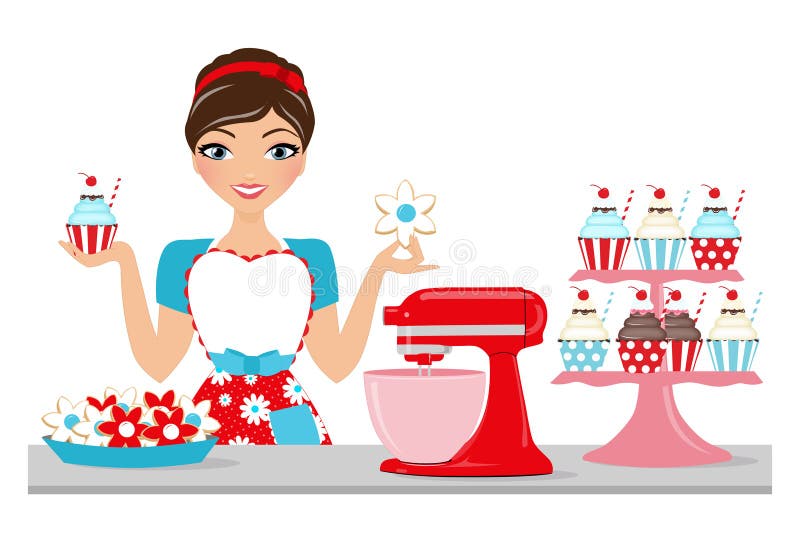 Mujer De La Repostería Y Pastelería Stock de ilustración - Ilustración ...