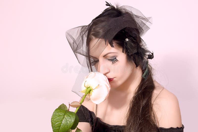 Retrato De La Viuda Con Velo Imagen de archivo - Imagen de negro ...