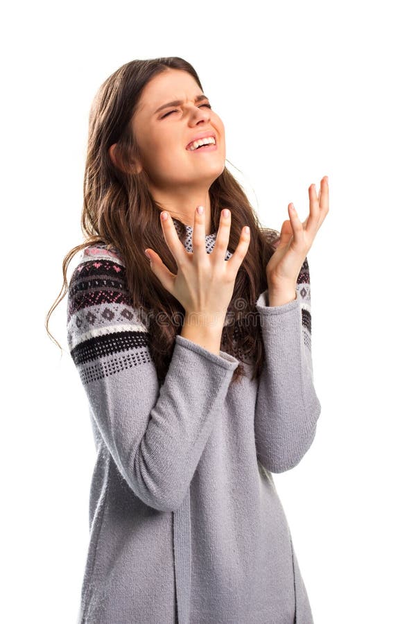 Mujer desesperada joven foto de archivo. Imagen de retrato - 74856408