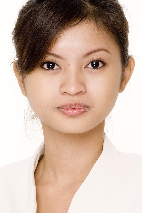 Mujer en blanco foto de archivo. Imagen de ojos, juego - 329468