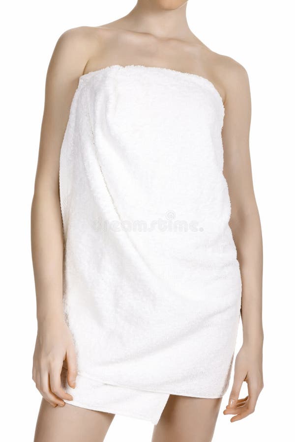Mujer Envuelta En Una Toalla Foto de archivo - Imagen de gente, sano ...