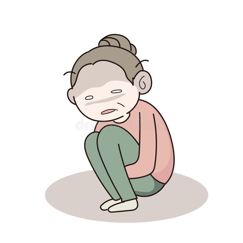 Una Mujer Que Se Agacha Y Que Piensa, Vector De La Silueta Ilustración ...