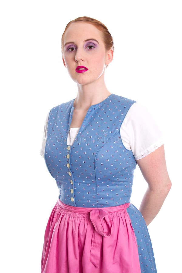 Mujer Estricta Aislada En Un Dirndl Foto de archivo - Imagen de mirada ...