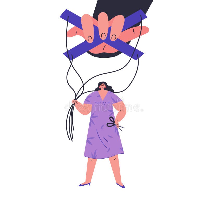 Una Mujer Manipula Y Abusa De Un Plantilla Stock de ilustración ... Una Mujer Manipula Y Abusa De Un Plantilla Stock de ilustración ...