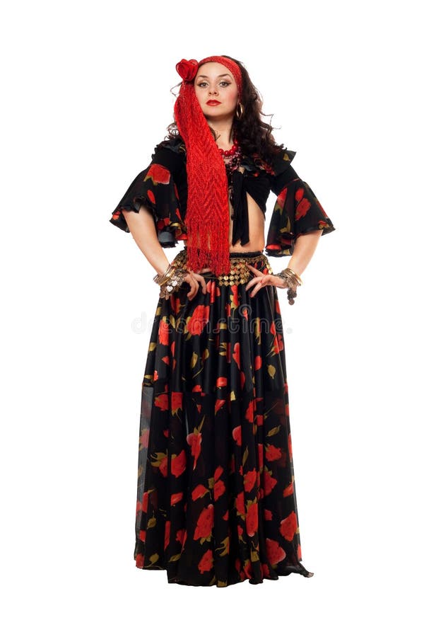 Mujer Gitana Expresiva Que Se Sienta Imagen de archivo - Imagen de ...