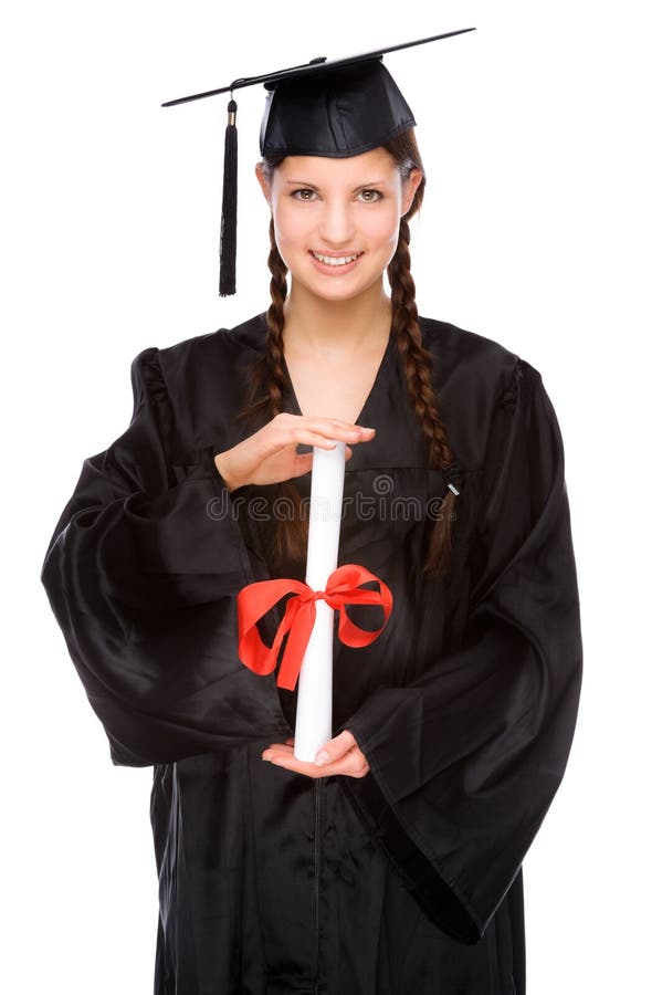 Mujer graduada foto de archivo. Imagen de aspiraciones - 18590758