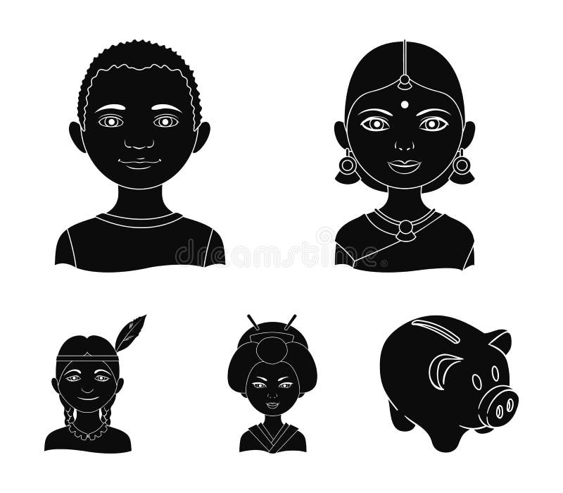 Mujer India, Africano, Japonés, Indio Los Iconos Determinados De La ... Mujer India, Africano, Japonés, Indio Los Iconos Determinados De La ...