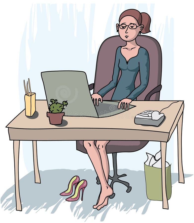 Mujer Joven De La Secretaria Ilustración del Vector - Ilustración de ...