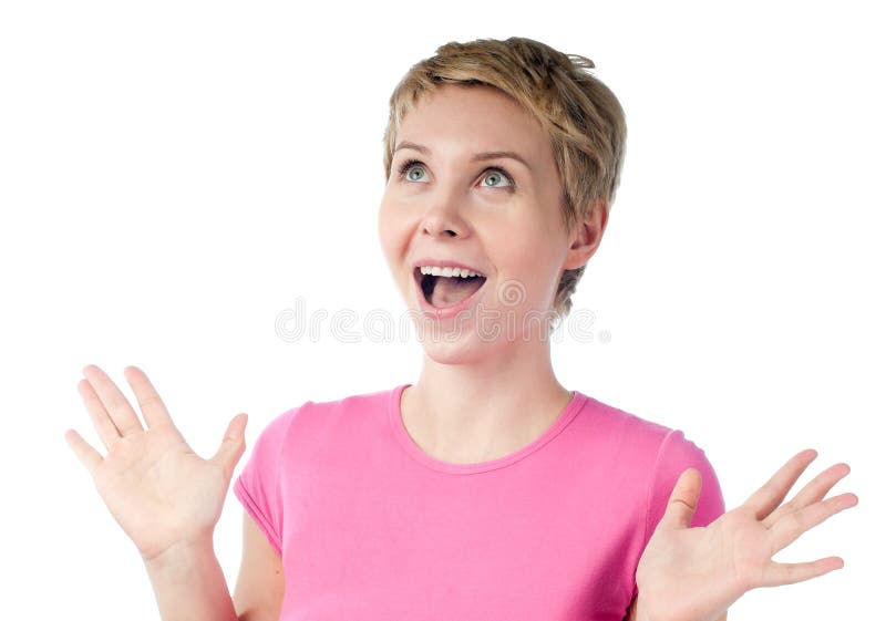 Mujer joven emocionada imagen de archivo. Imagen de hermoso - 18239563