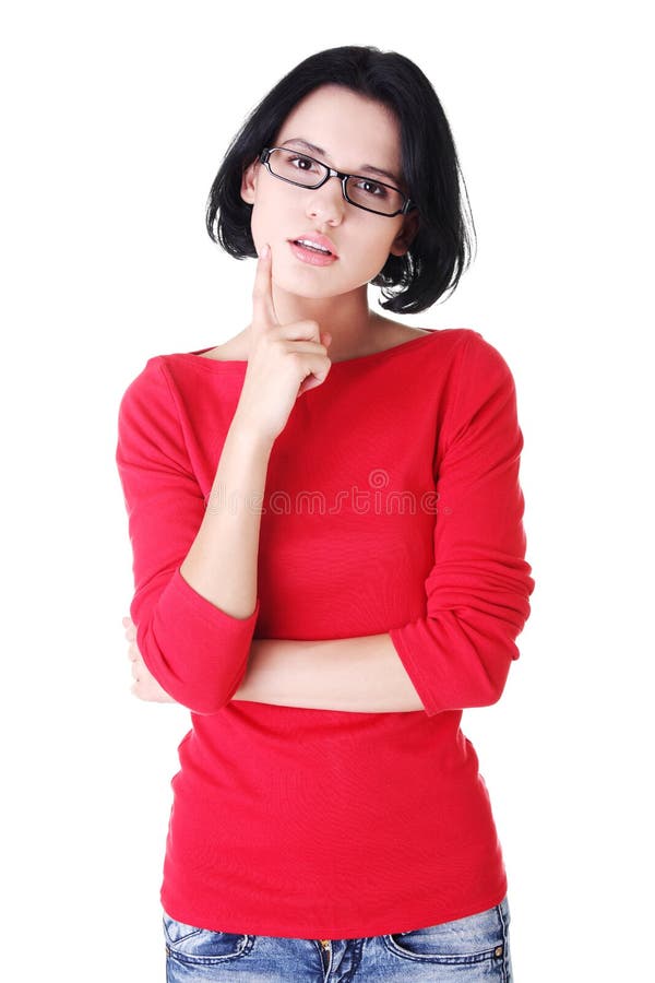 Mujer Joven Hermosa En Ropa Ocasional Imagen De Archivo Imagen De Adulto Aislado 26392579