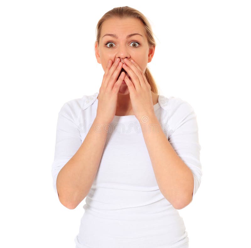 Mujer joven sorprendida imagen de archivo. Imagen de atractivo - 22112781