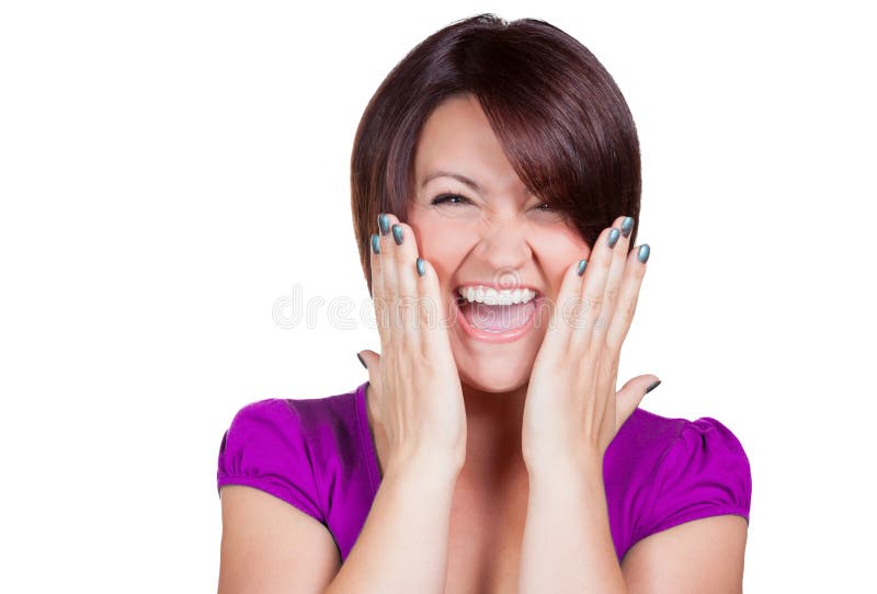 Mujer muy emocionada foto de archivo. Imagen de hembra - 36144884