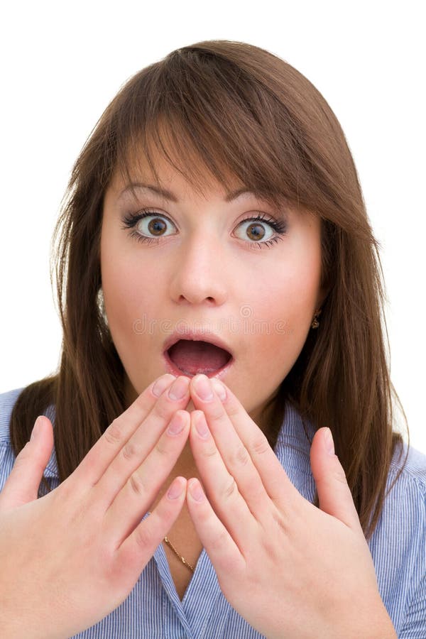 Mujer sorprendida imagen de archivo. Imagen de morena - 18181595