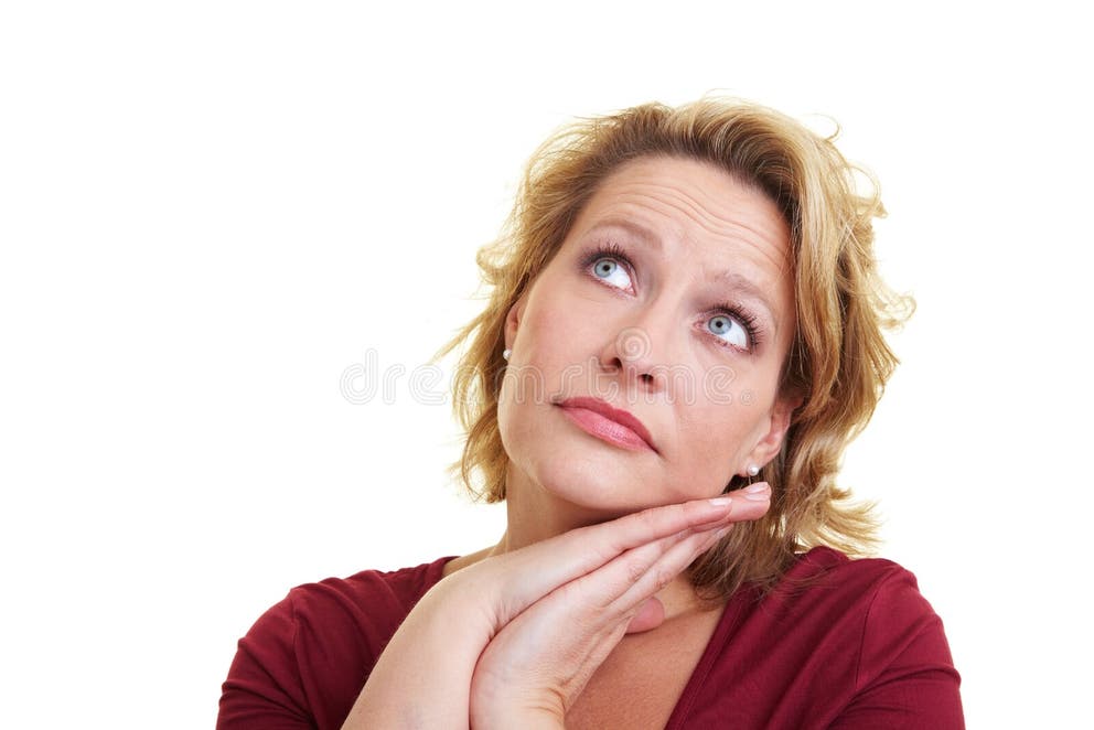 Mujer pensativa imagen de archivo. Imagen de contenido - 12471307