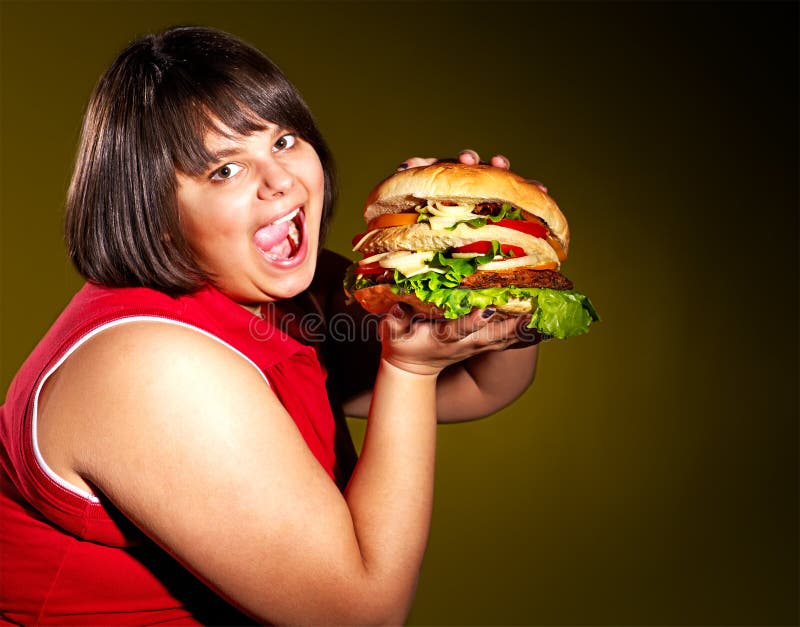 Mujer Que Come La Hamburguesa. Imagen de archivo - Imagen de cena ...