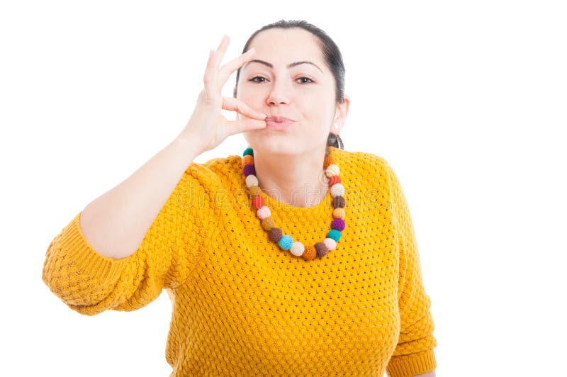 Mujer Que Da Un Gesto Perfecto Con La Mano Imagen de archivo - Imagen ...