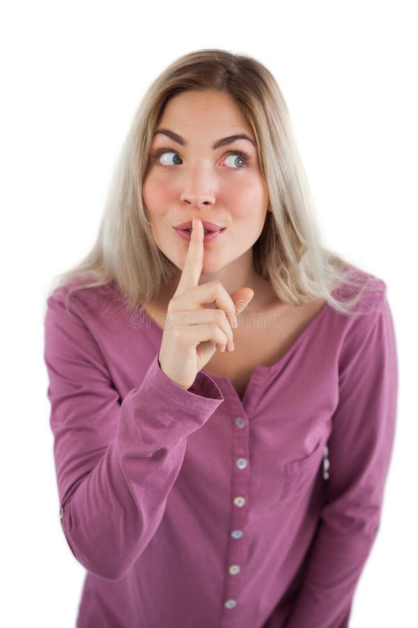 Mujer Que Dice Ser Reservado Imagen de archivo - Imagen de joven ...