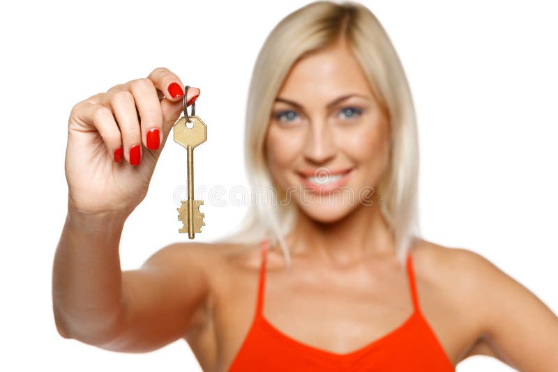 Mujer que le da un clave foto de archivo. Imagen de primer - 28902522