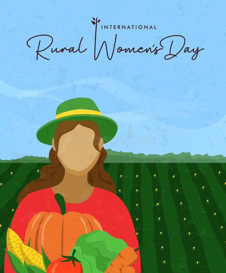 Mujer Rural Con Verduras De Granja Ilustración del Vector - Ilustración ...