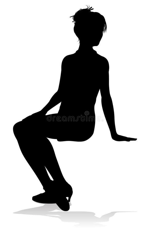 Mujer Sentada En Silueta Sentada Ilustración del Vector - Ilustración ...