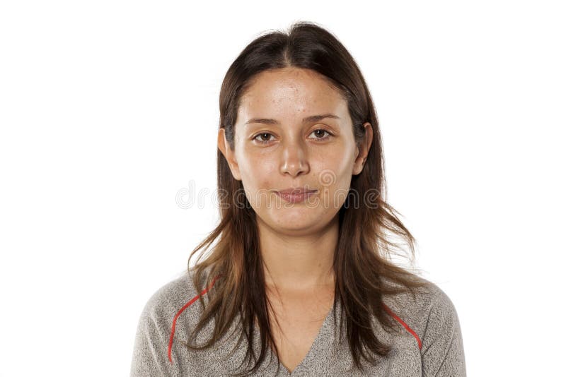 Mujer sin maquillaje imagen de archivo. Imagen de sonrisa - 84603243