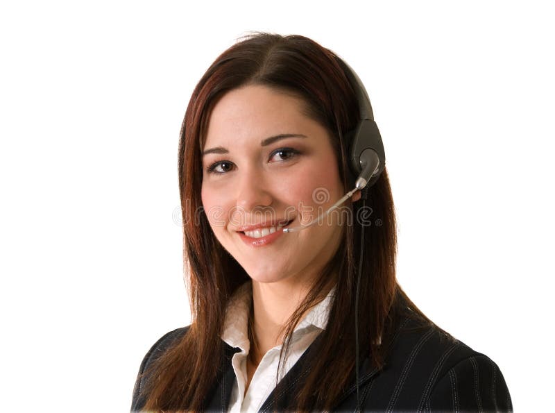 Mujer Sonriente Del Servicio De Atención Al Cliente Imagen de archivo ...