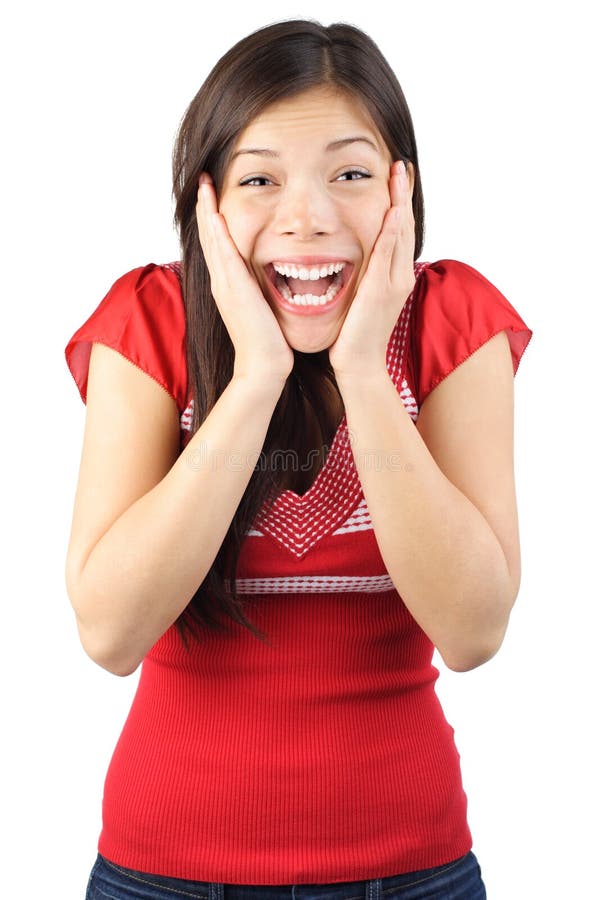 Mujer sorprendida feliz imagen de archivo. Imagen de belleza - 11091513